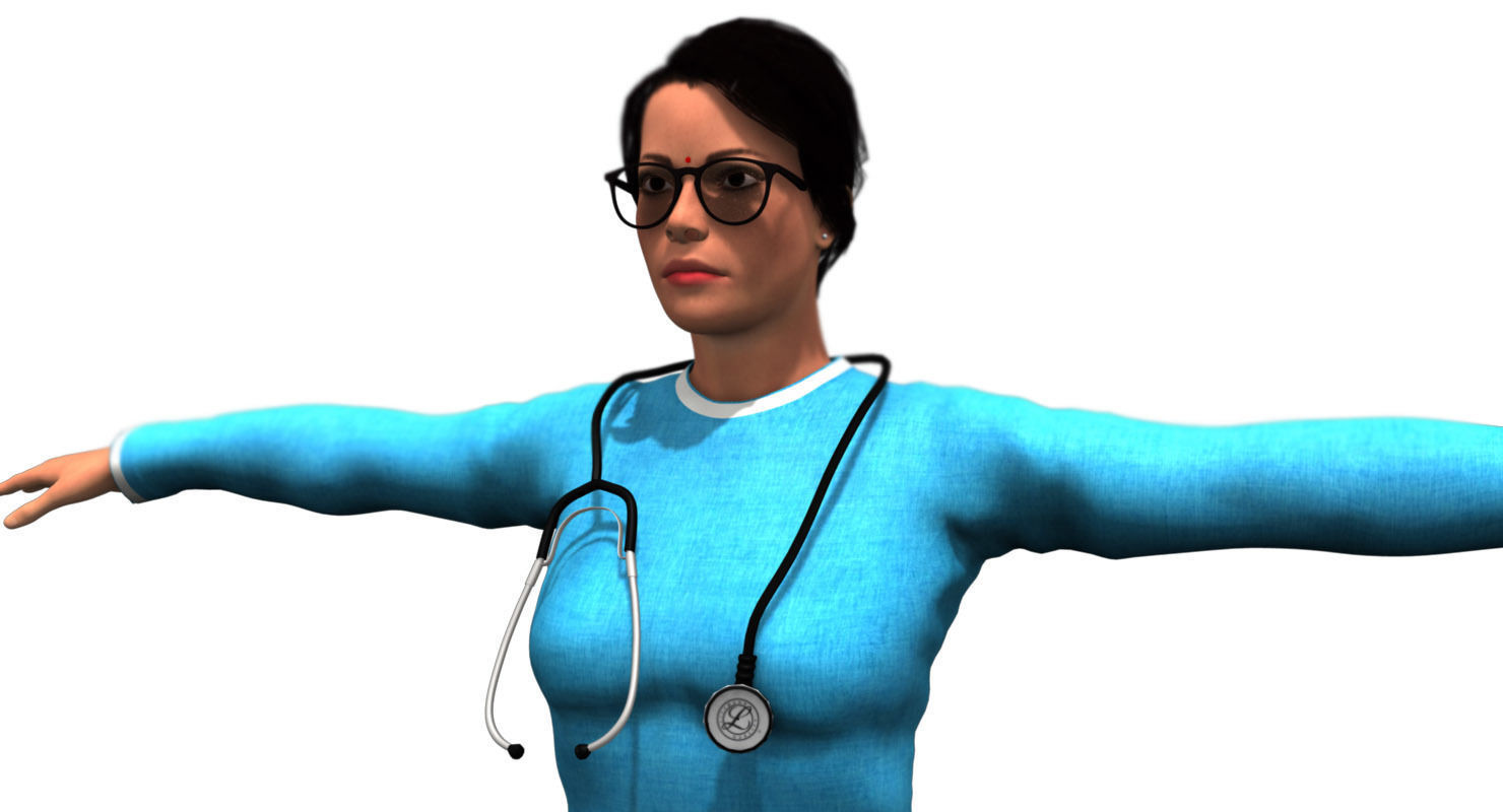 indian woman doctor 3d model 3D model | CGTrader