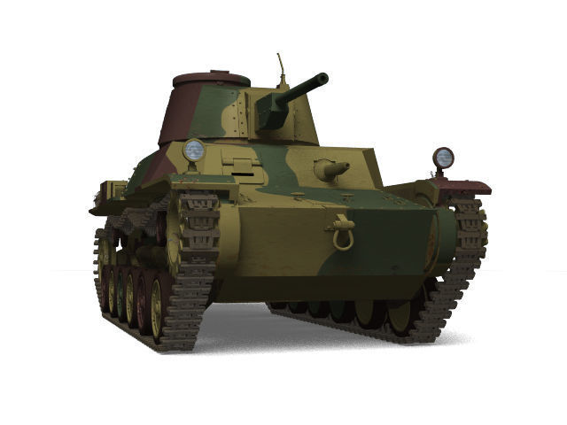 Type1 medium tank Chi he 3D model | CGTrader