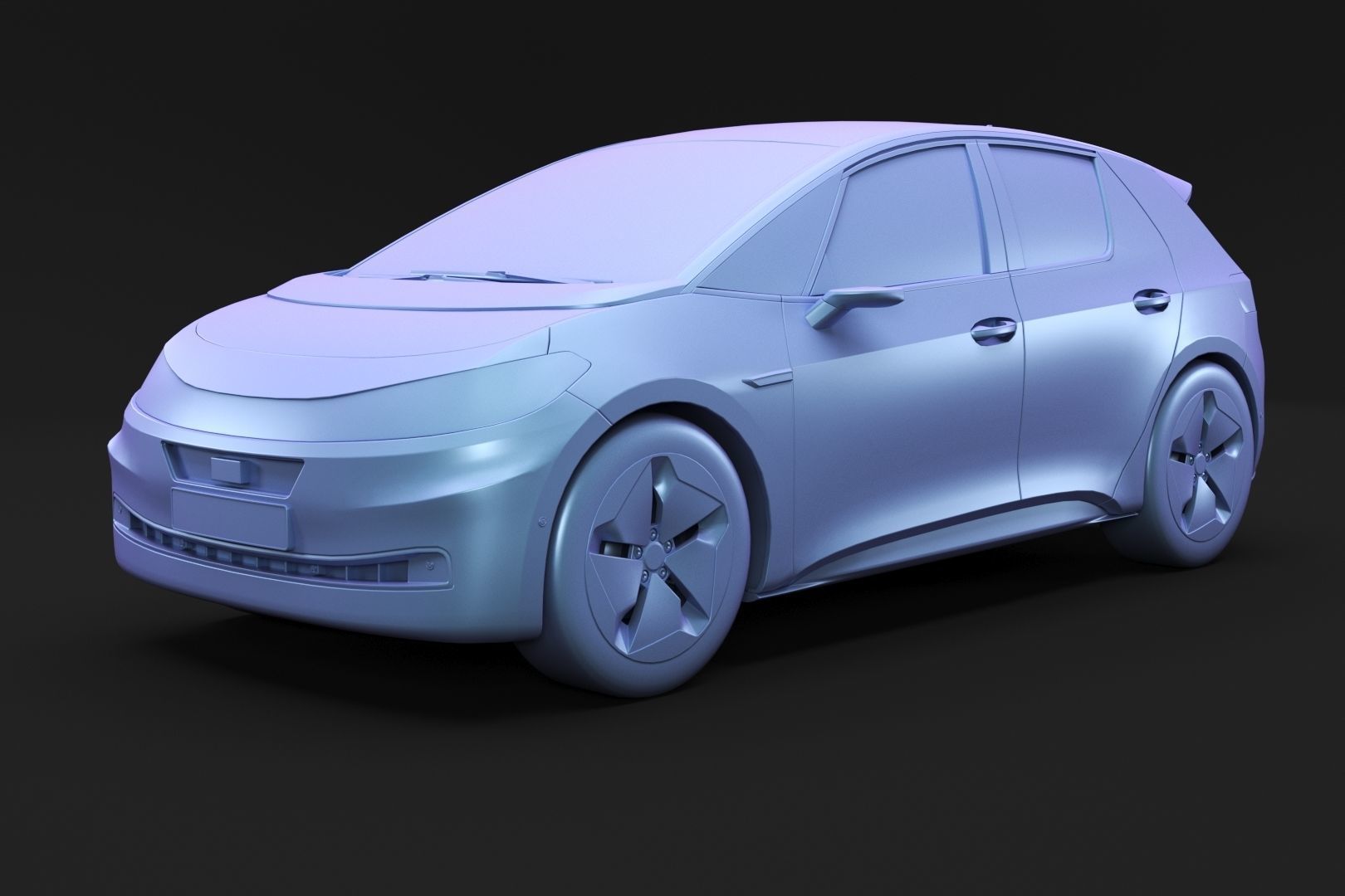 German electric compact car 3D model | CGTrader