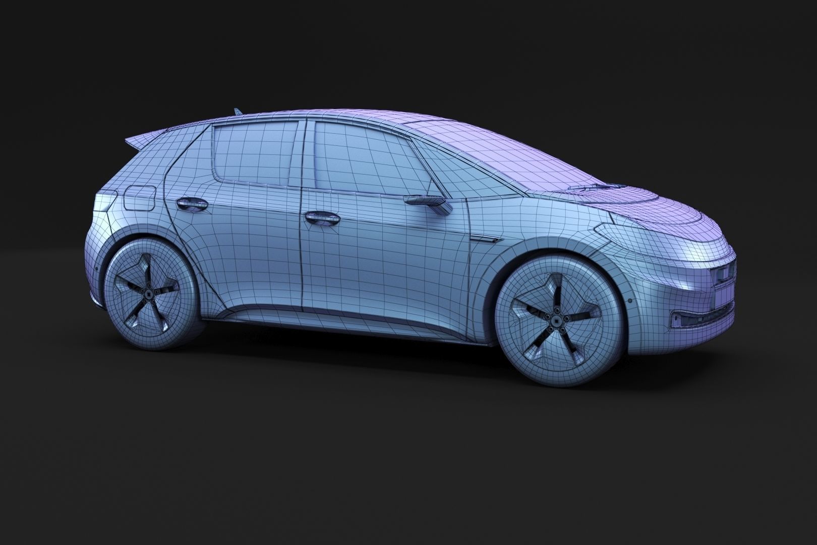 German electric compact car 3D model | CGTrader