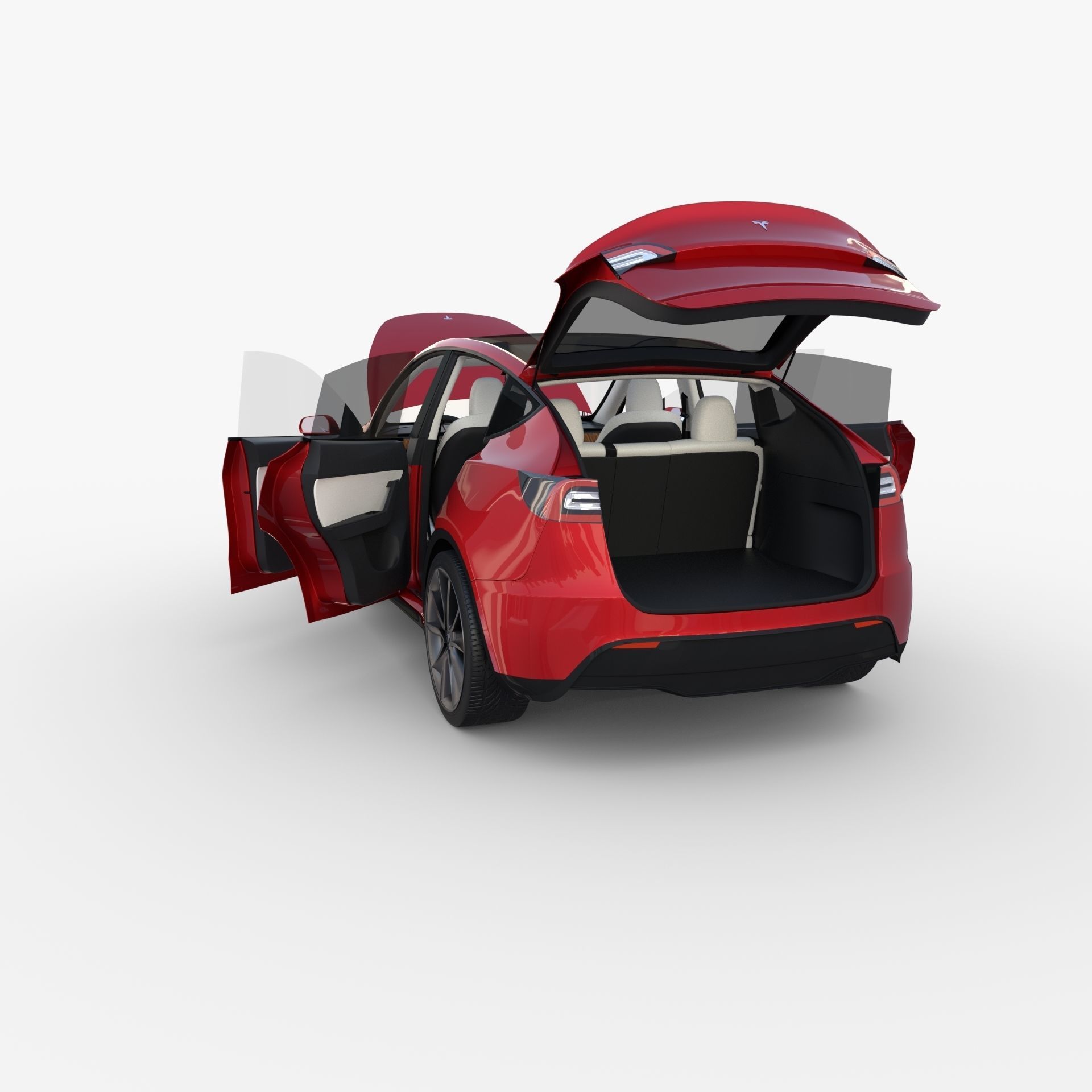 Tesla Model Y Red with interior 3D model | CGTrader