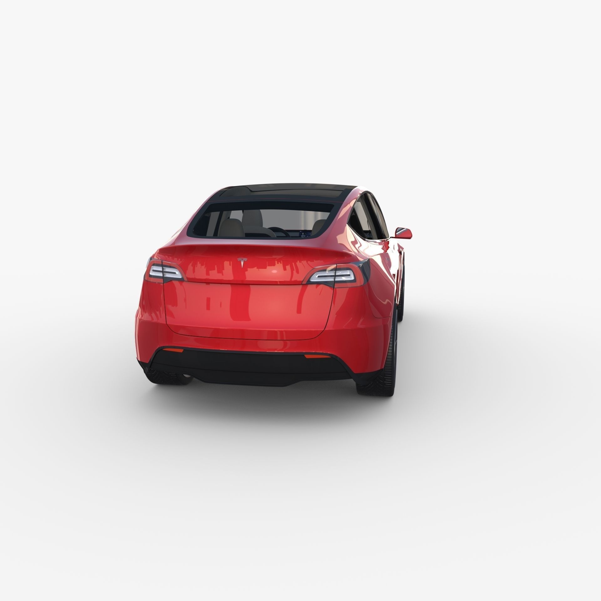 Tesla Model Y Red with interior 3D model | CGTrader