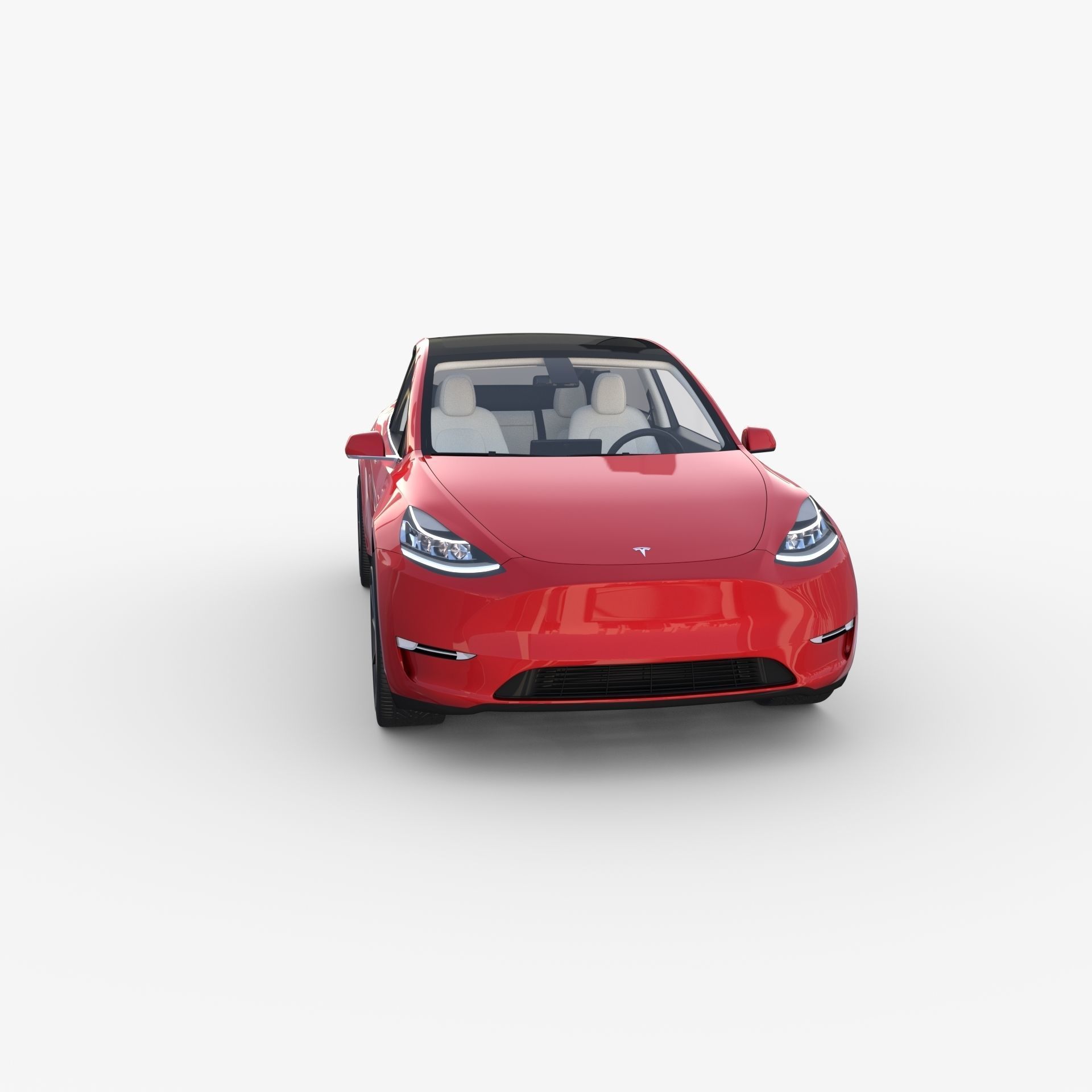 Tesla Model Y Red with interior 3D model | CGTrader