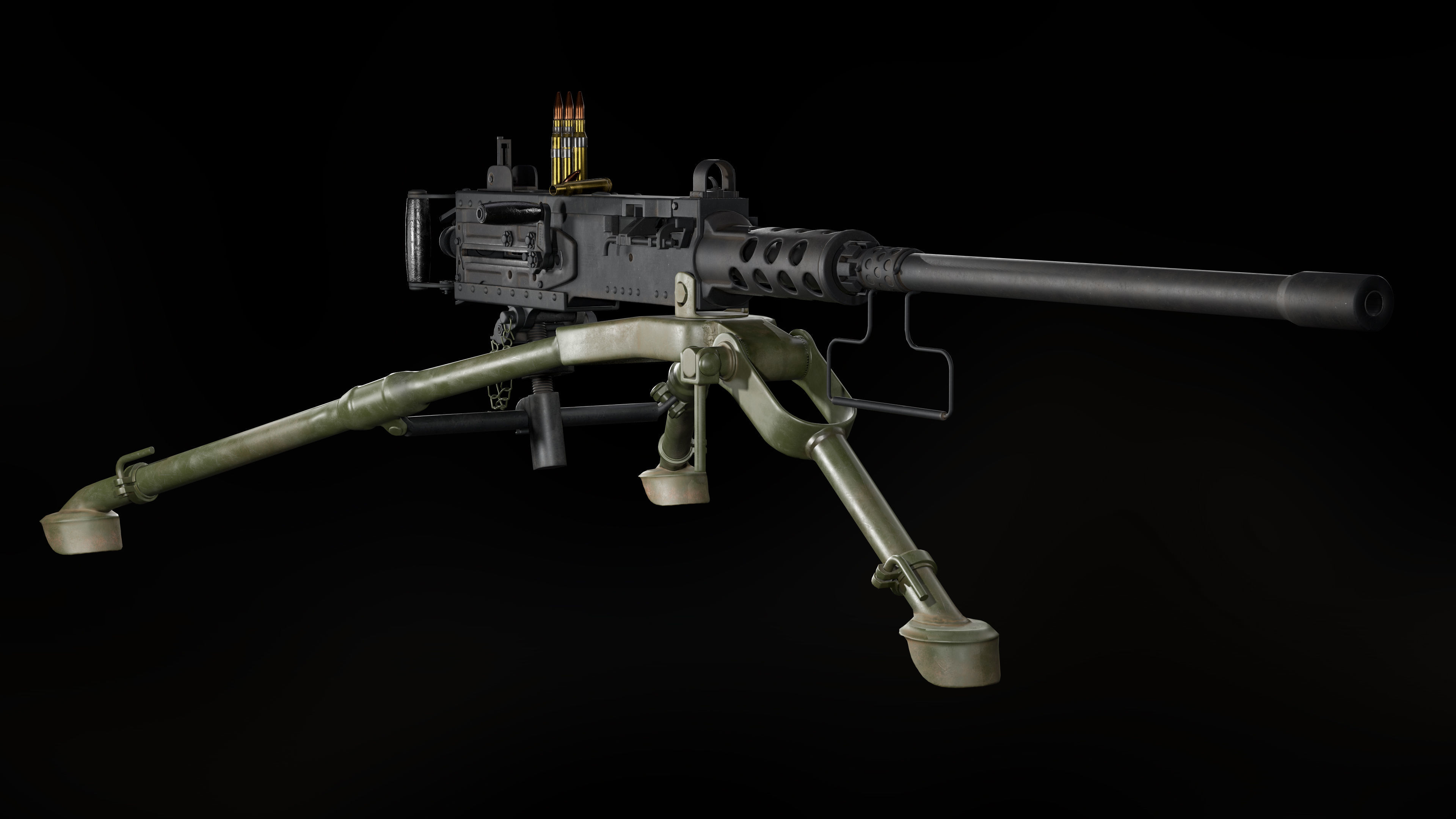 3D model M2 Browning Heavy Machine Gun With Inner Parts VR / AR / low ...