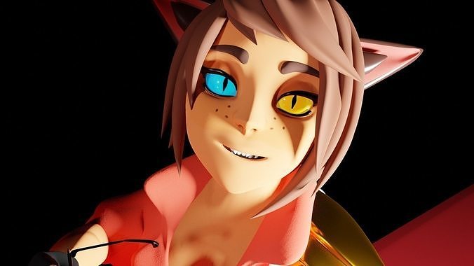 Catra girl free 3D model rigged | CGTrader