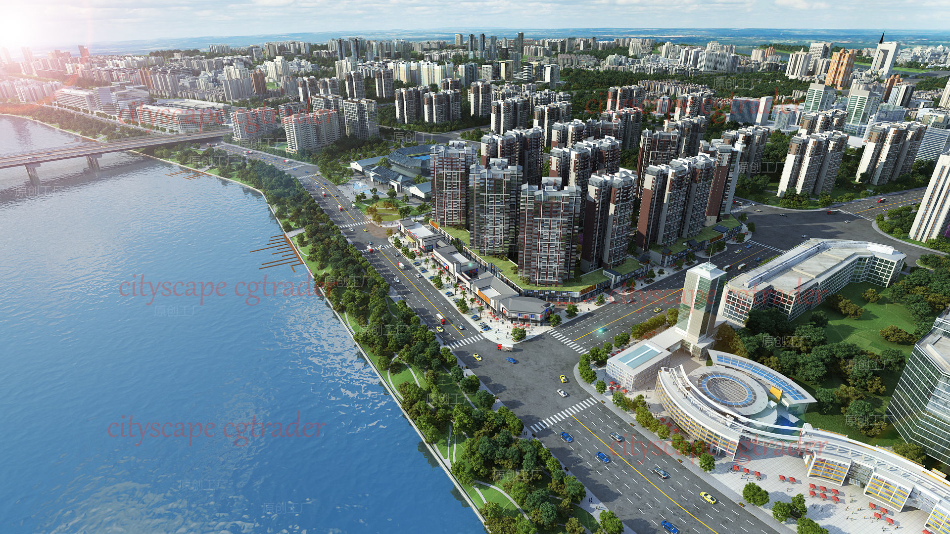 Cityscape skyscraper 3D model animated | CGTrader