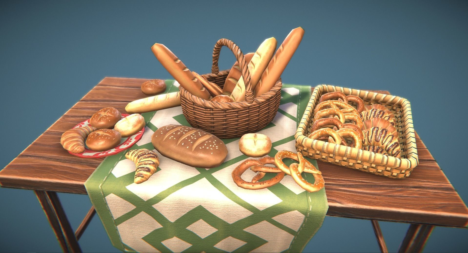 3D model Stylized Bakery Pack VR / AR / low-poly | CGTrader
