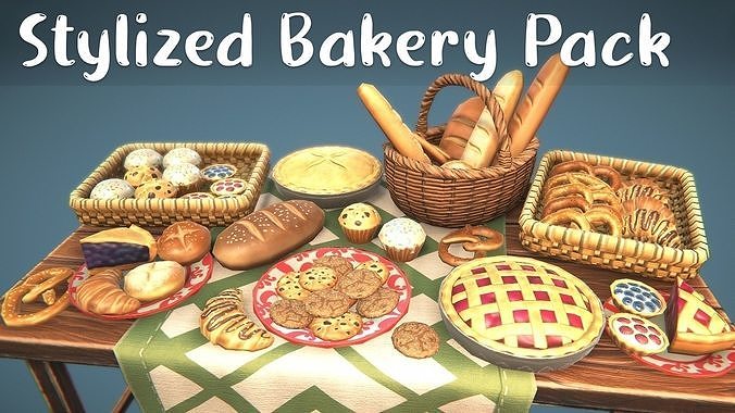 3D model Stylized Bakery Pack VR / AR / low-poly | CGTrader