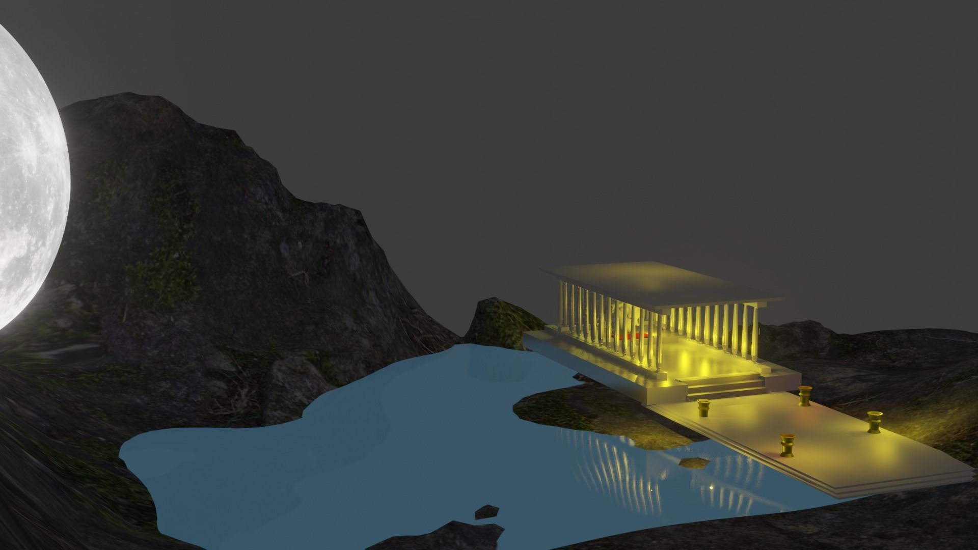 a Game temple scene 3D model | CGTrader