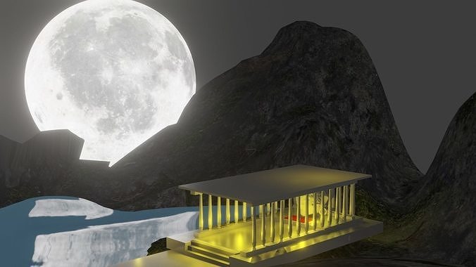 a Game temple scene 3D model | CGTrader