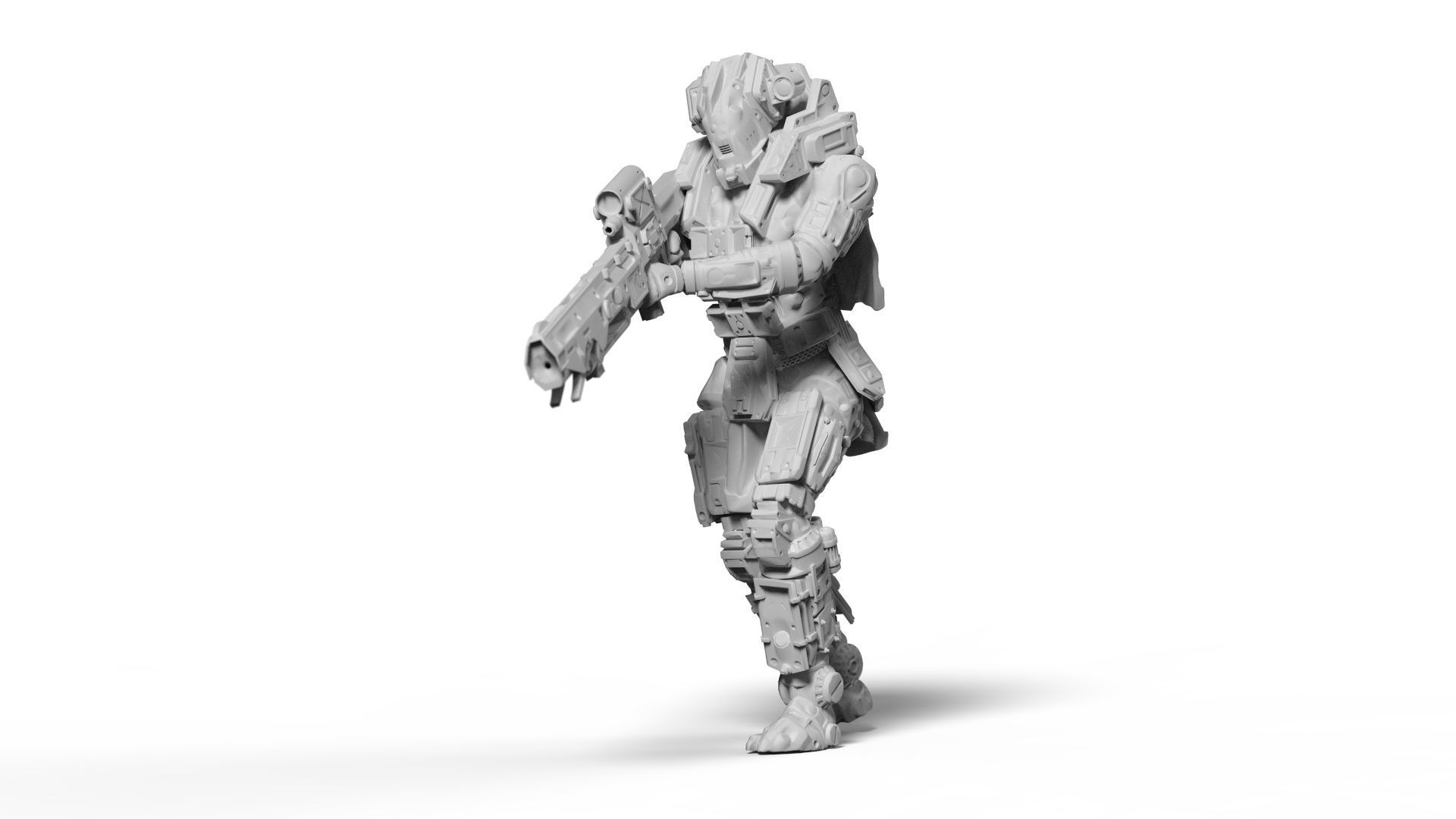 Scifi Marksman Sniper Rifle Team miniatures 3D model 3D printable ...