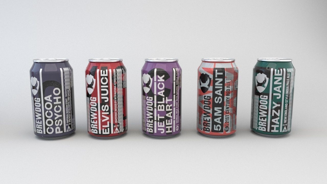 Brewdog Beer Can Collection with Textures - 3D Assets 3D model | CGTrader