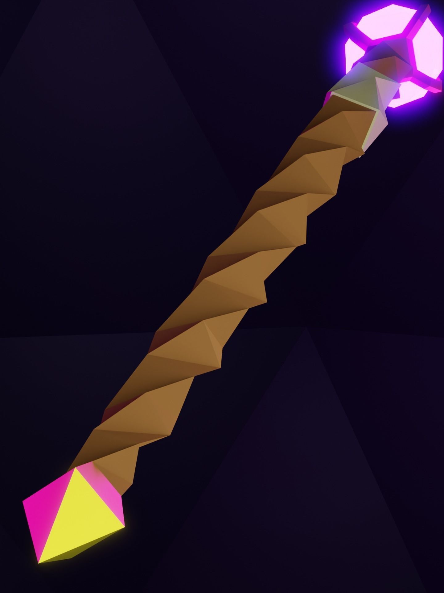 3D model magic staff with chronosphere VR / AR / low-poly | CGTrader