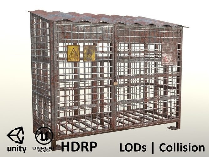 3D model Gas Cylinder Cage Rusty VR / AR / low-poly | CGTrader