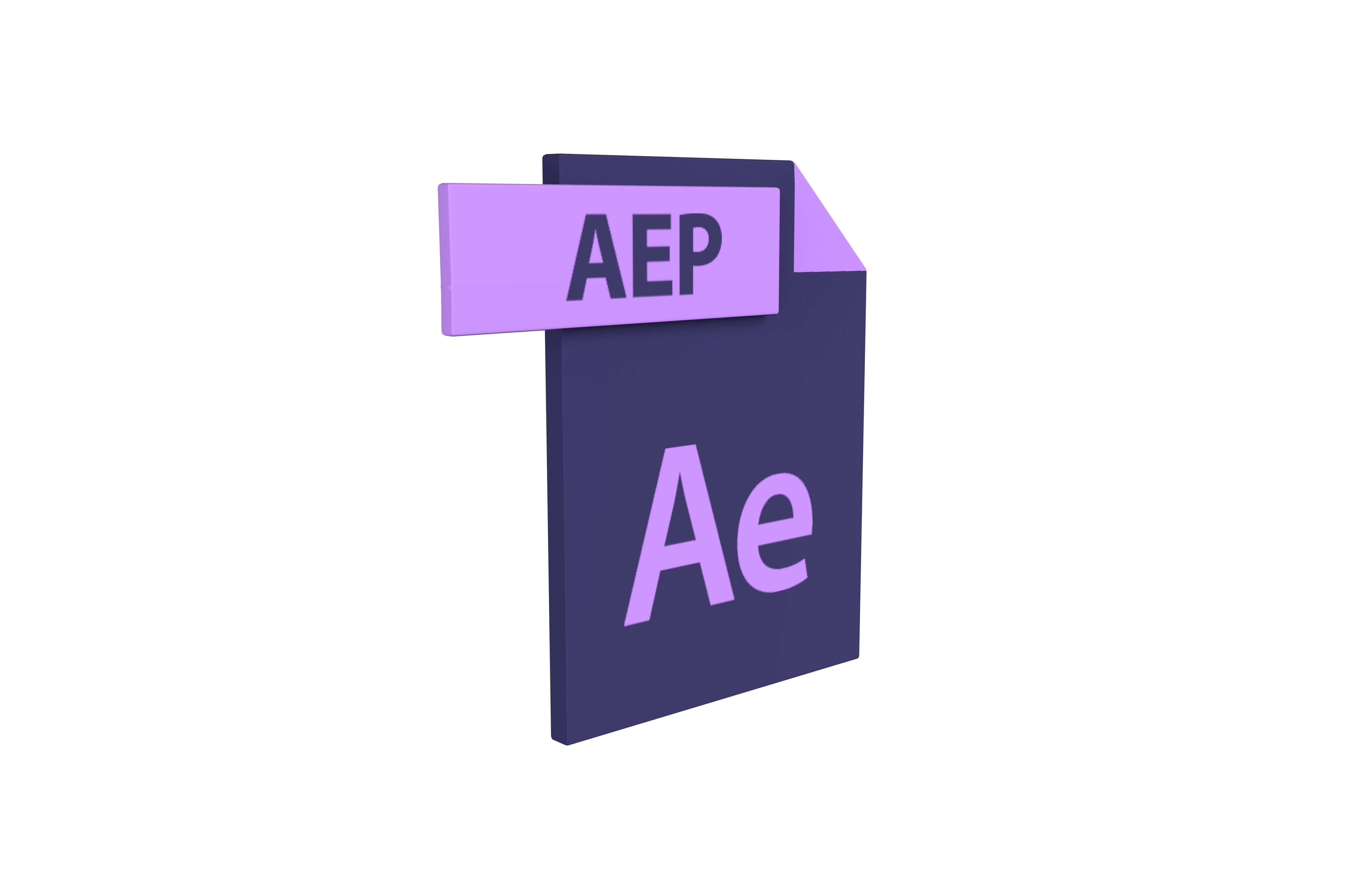 After Effect File Logo v1 001 free VR / AR / low-poly 3D model | CGTrader