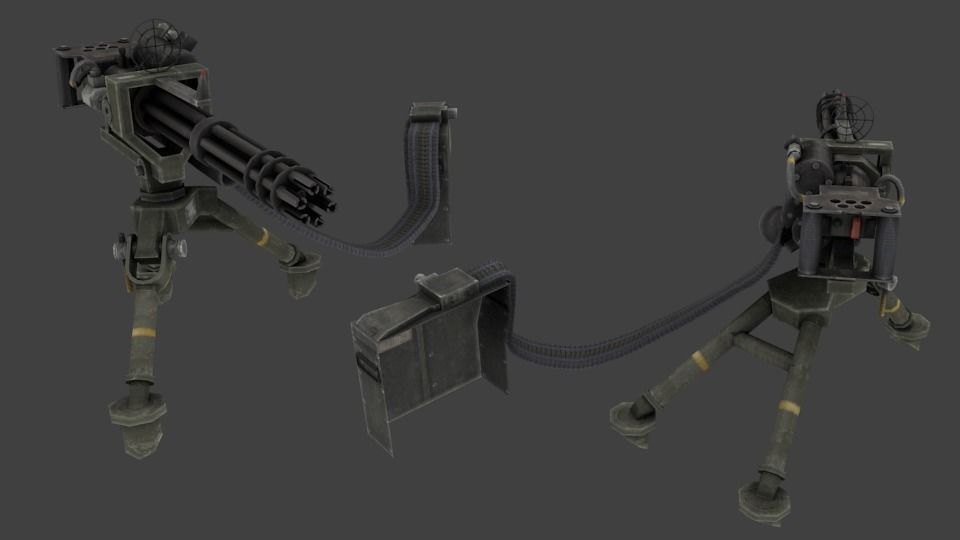 3D model Machine Gun GMG low poly 3d model VR / AR / low-poly | CGTrader