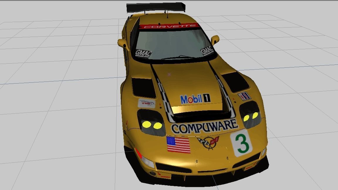 realtime 3d Chevrolet Corvette C5R 2000 3d model