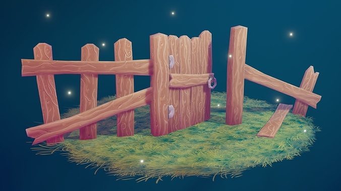 3D model Stylized Fence - Low-Poly VR / AR / low-poly | CGTrader