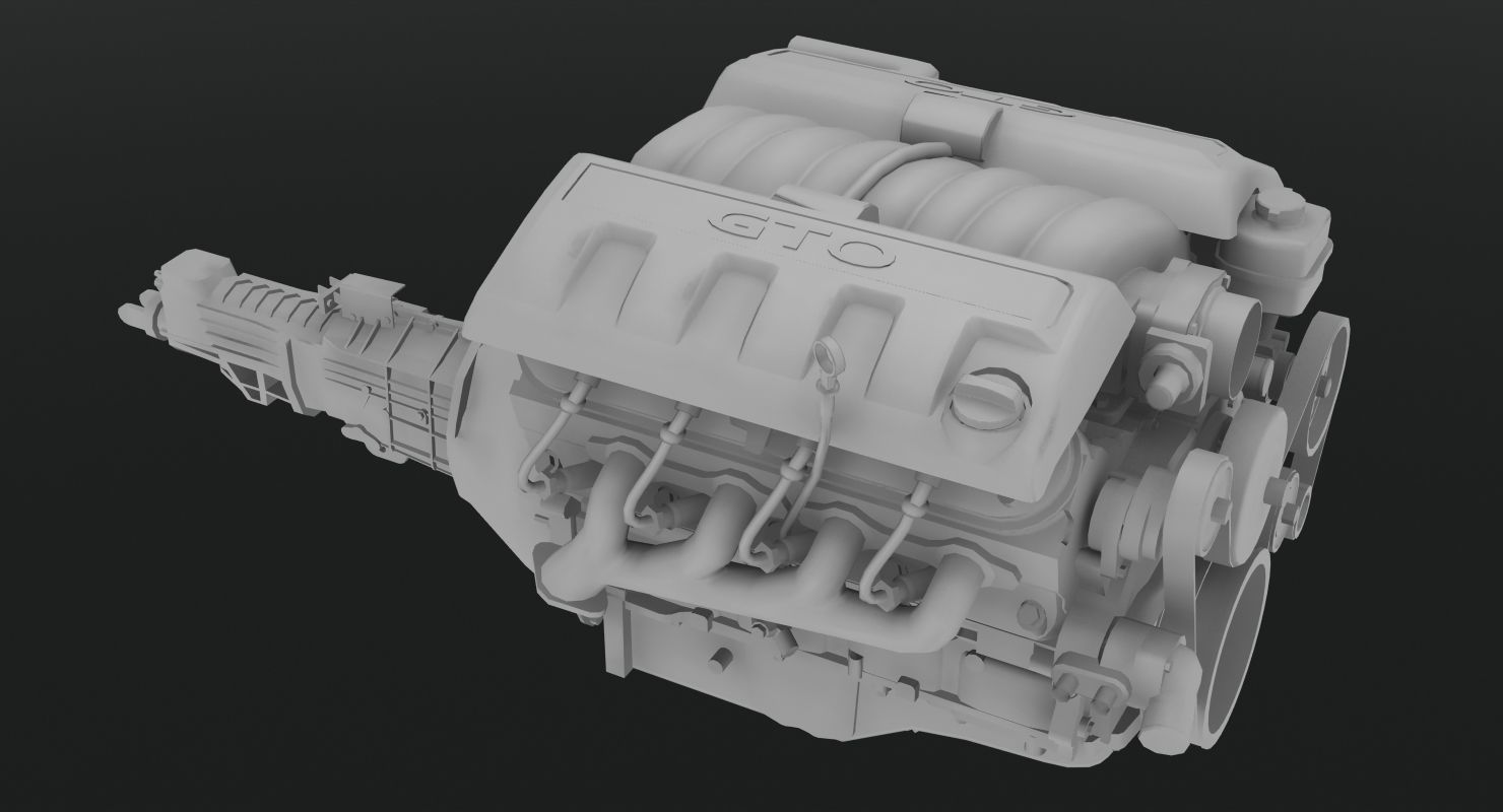 3D model Pontiac GTO 2004 LS1 V8 engine VR / AR / low-poly | CGTrader