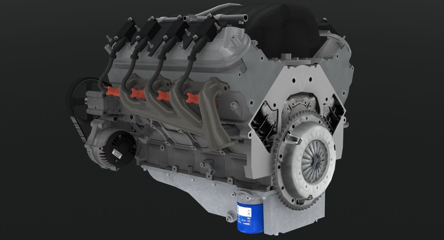 3D model Pontiac GTO 2004 LS1 V8 engine VR / AR / low-poly | CGTrader