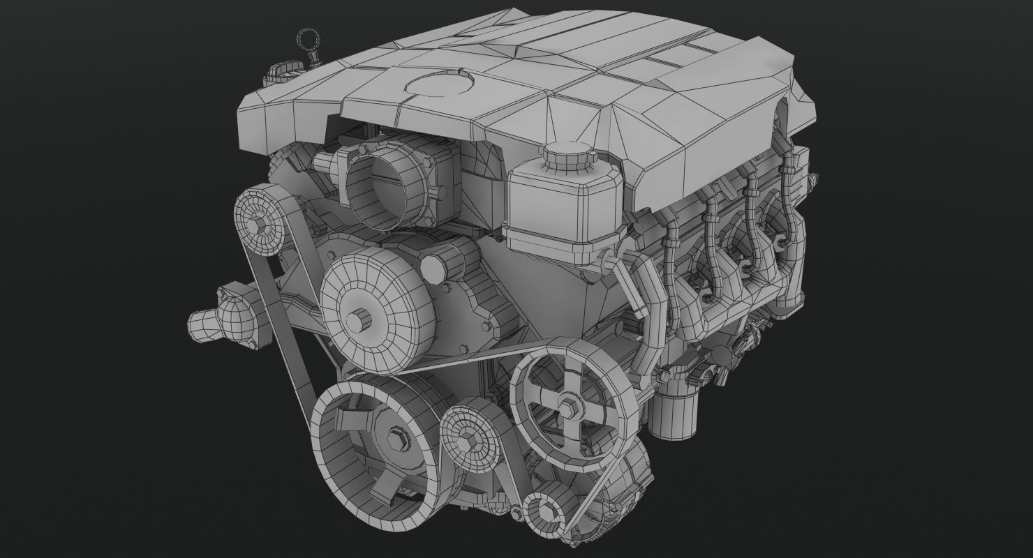 3D model Cadillac CTS-V 2005 LS2 V8 engine VR / AR / low-poly | CGTrader