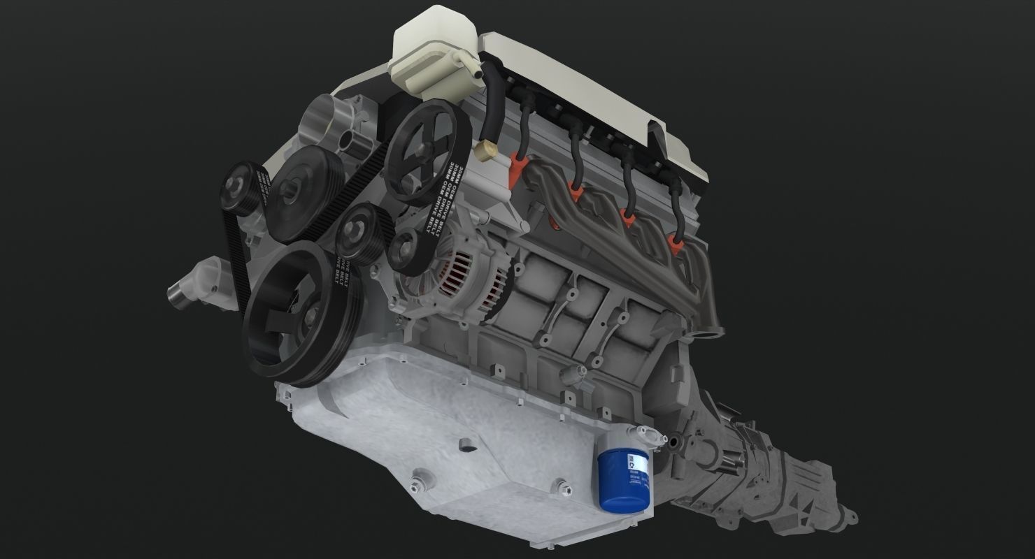 3D model Cadillac CTS-V 2005 LS2 V8 engine VR / AR / low-poly | CGTrader