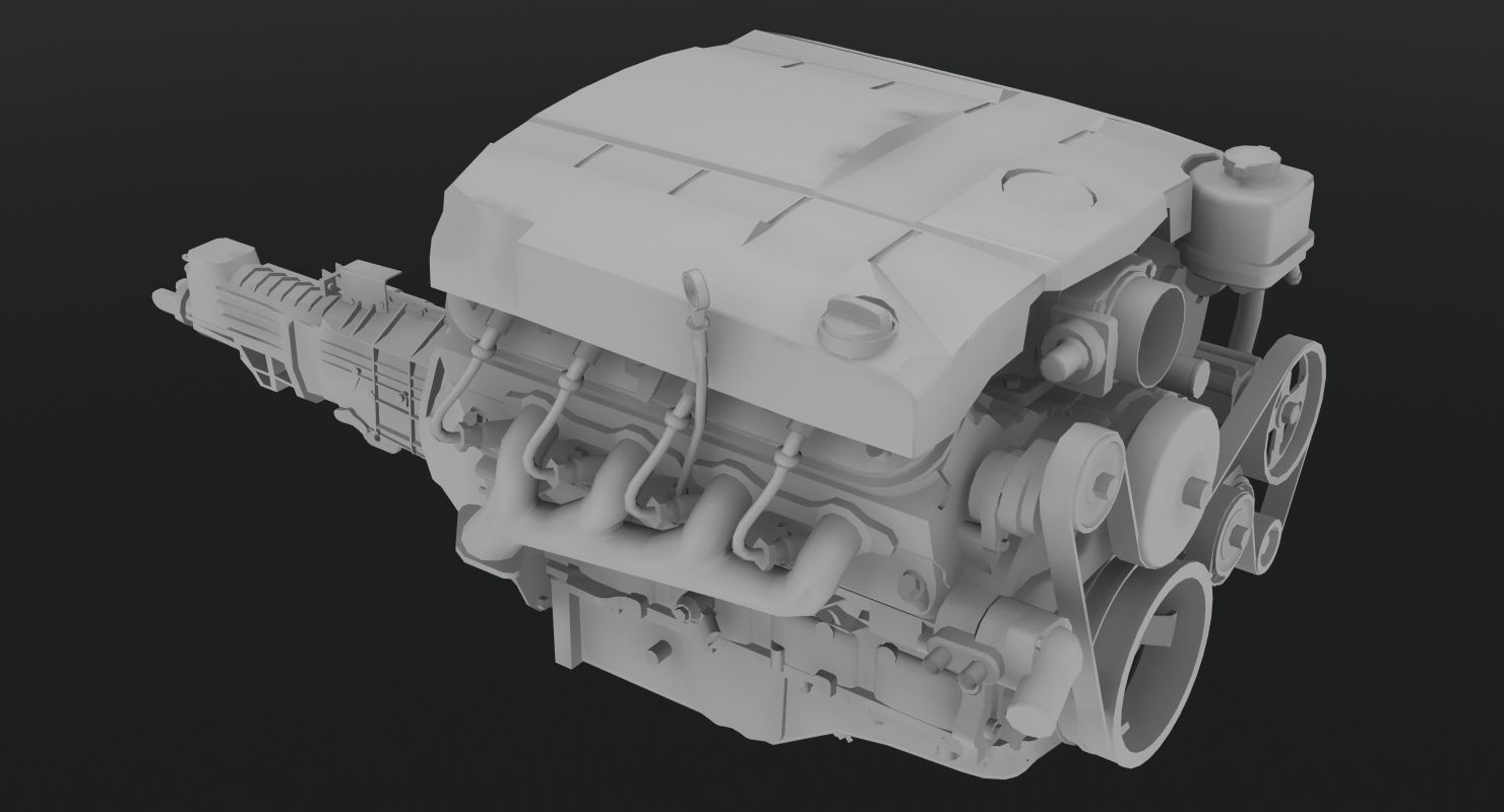 3D model Cadillac CTS-V 2005 LS2 V8 engine VR / AR / low-poly | CGTrader