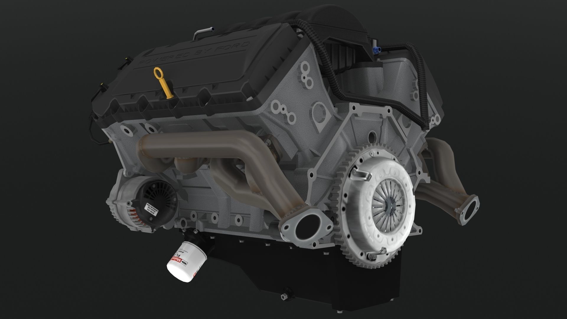 3D model Ford Shelby GT350 Coyote Voodoo engine VR / AR / low-poly ...