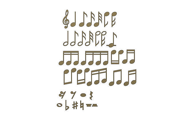 Musical notes symbols characters 3D model 3D printable | CGTrader