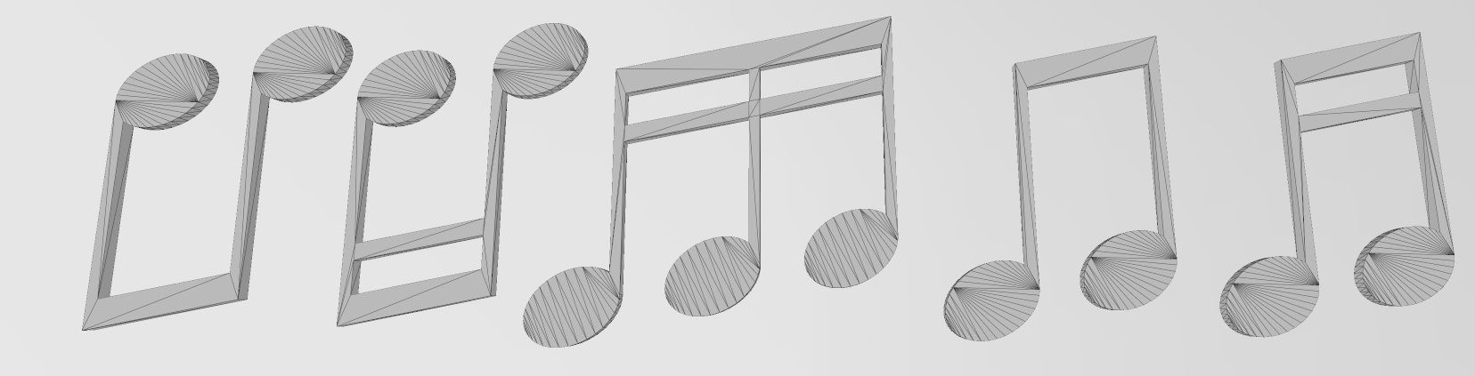 Musical notes symbols characters 3D model 3D printable | CGTrader