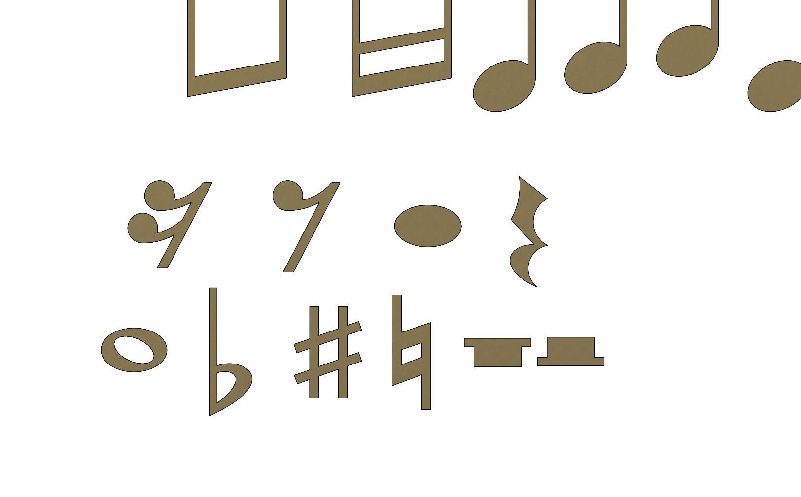 Musical notes symbols characters 3D model 3D printable | CGTrader