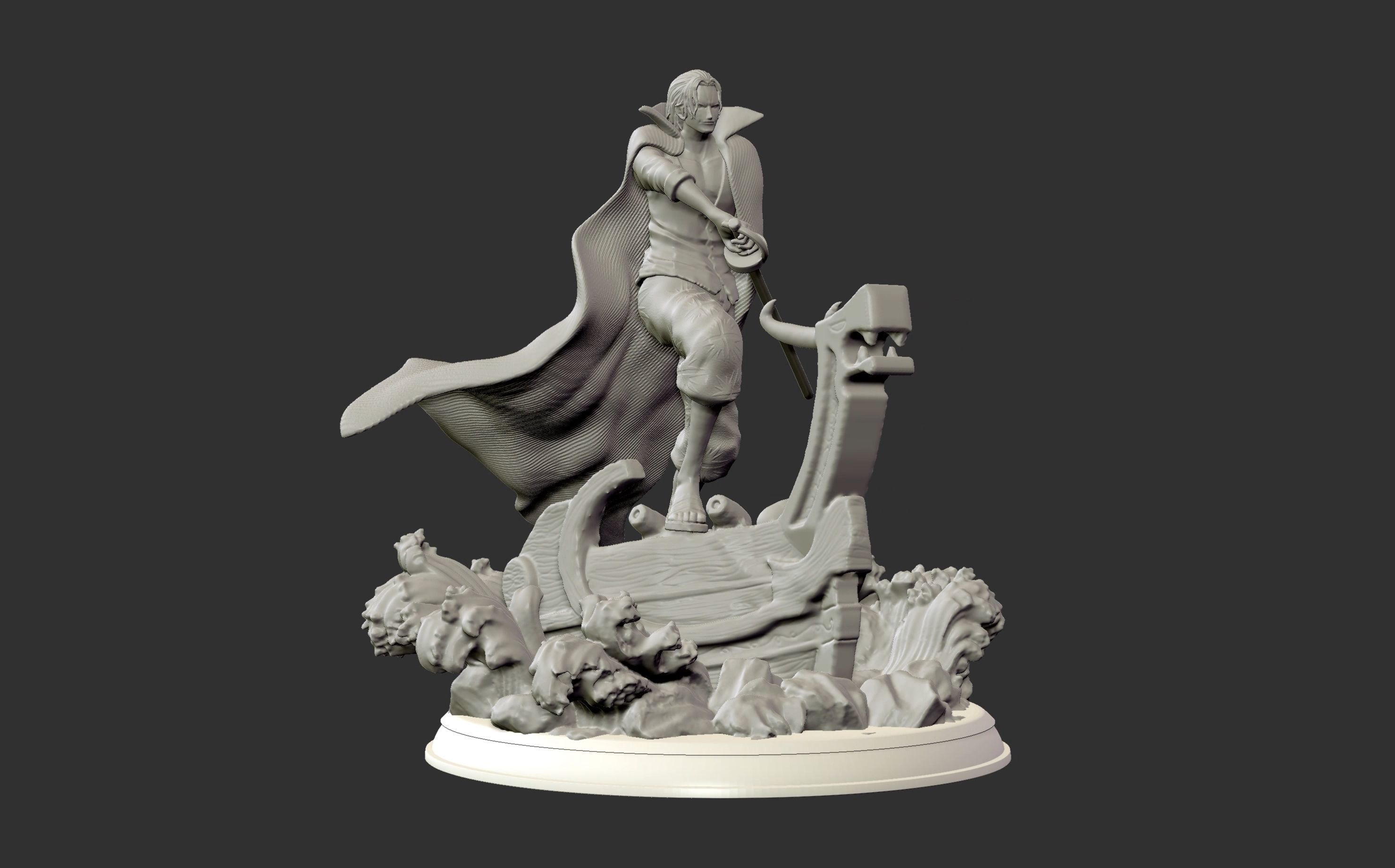 Red Hair Shanks V2 3d print statue - One Piece figurine 3D model 3D ...