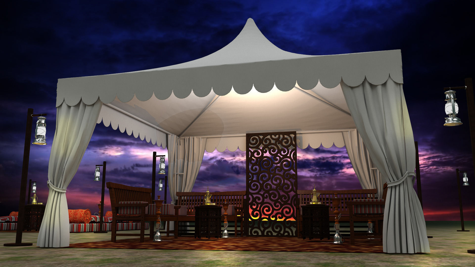 Event Tent arabic 3D model | CGTrader