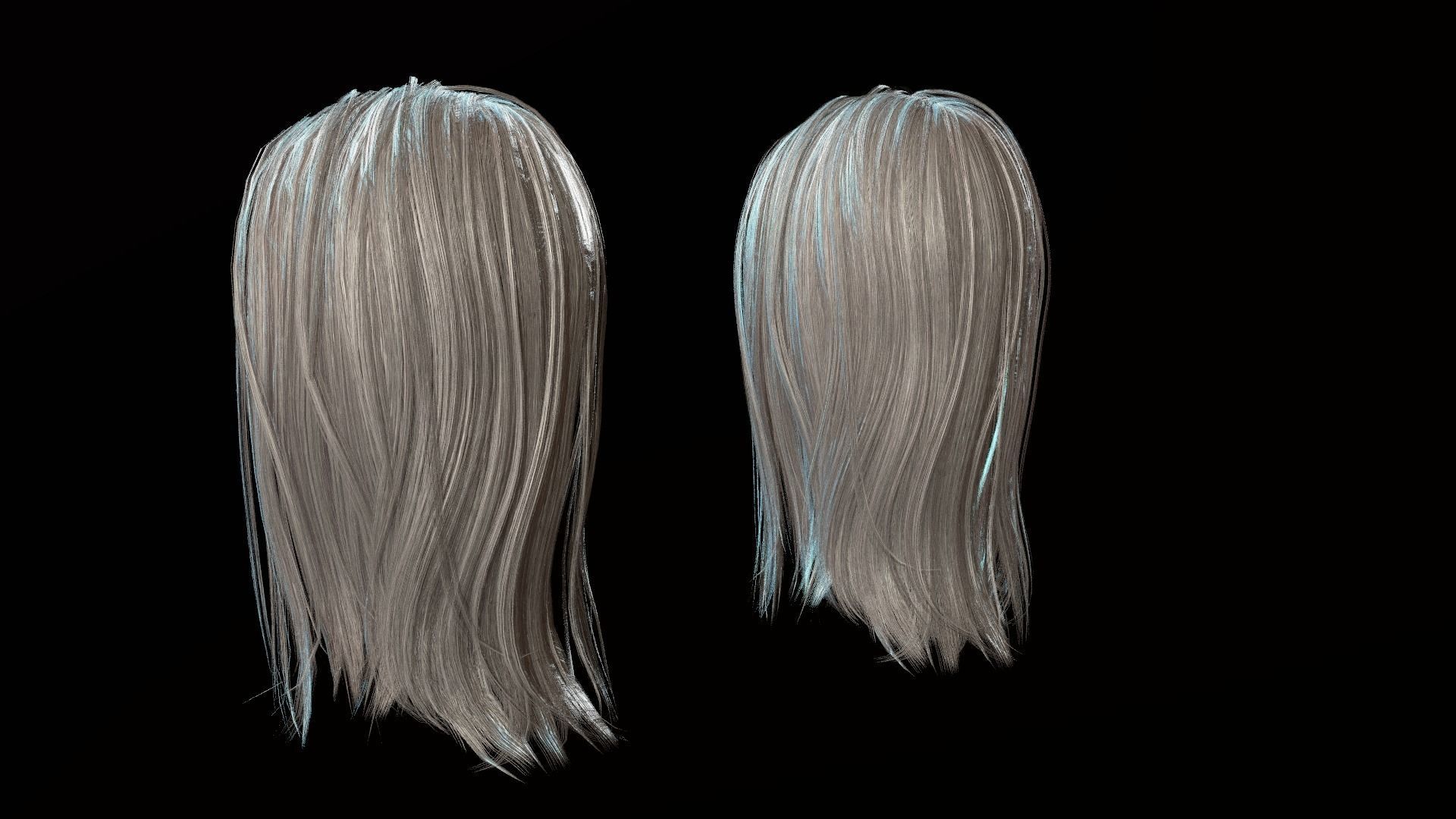 3D model Hair Long Low poly VR / AR / low-poly | CGTrader