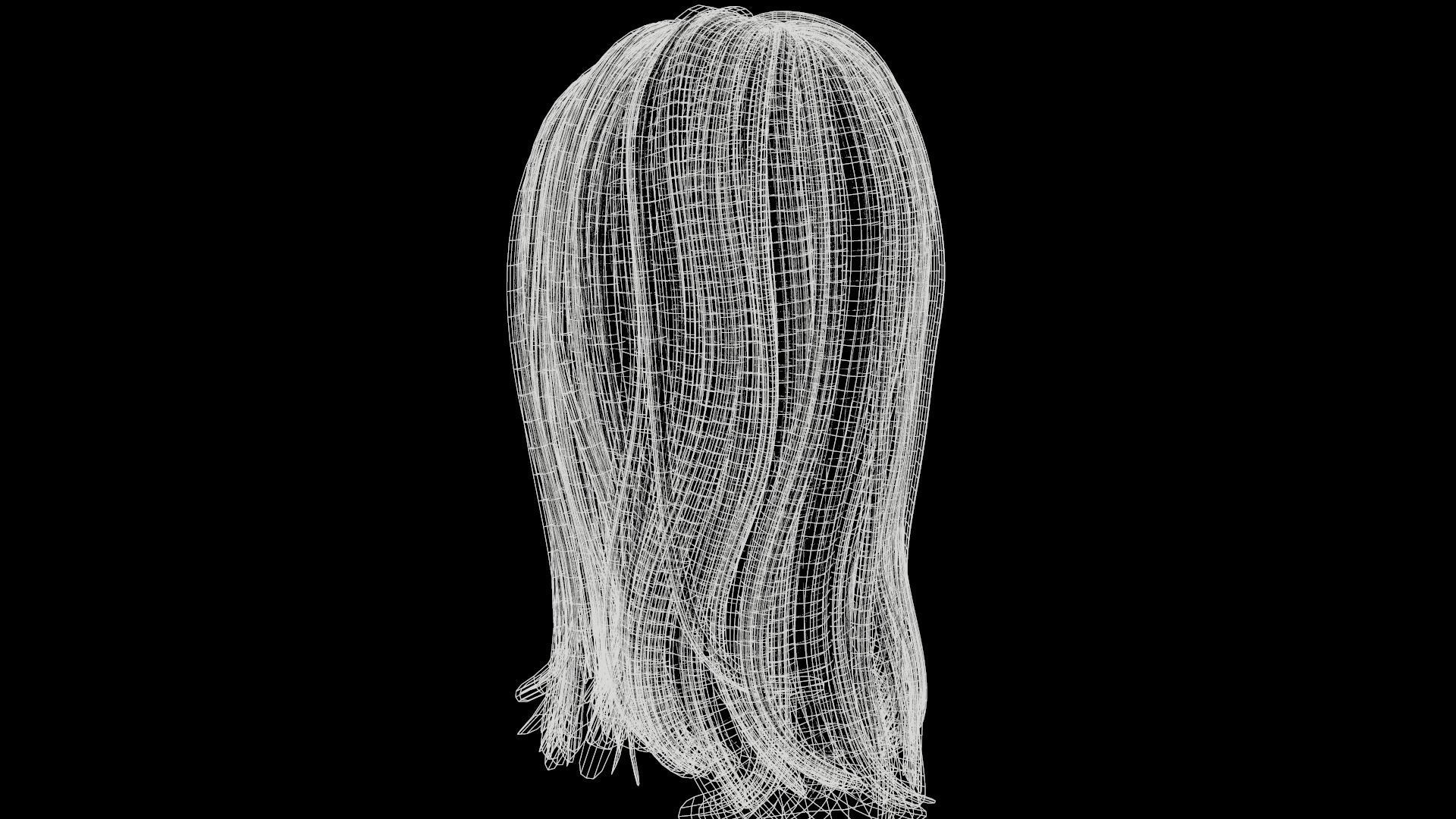 3D model Hair Long Low poly VR / AR / low-poly | CGTrader