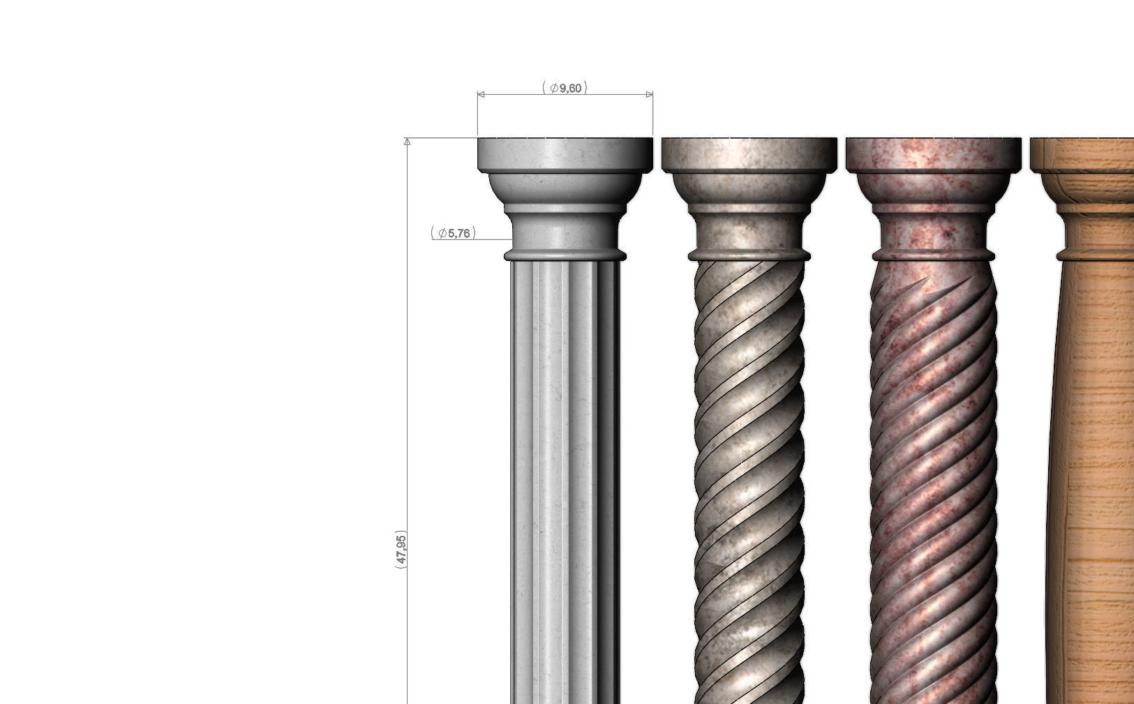 Miniature model making columns 3D model 3D printable | CGTrader