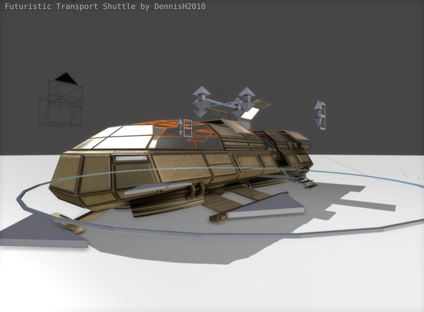 Futuristic Transport Shuttle free VR / AR / low-poly 3D model animated ...