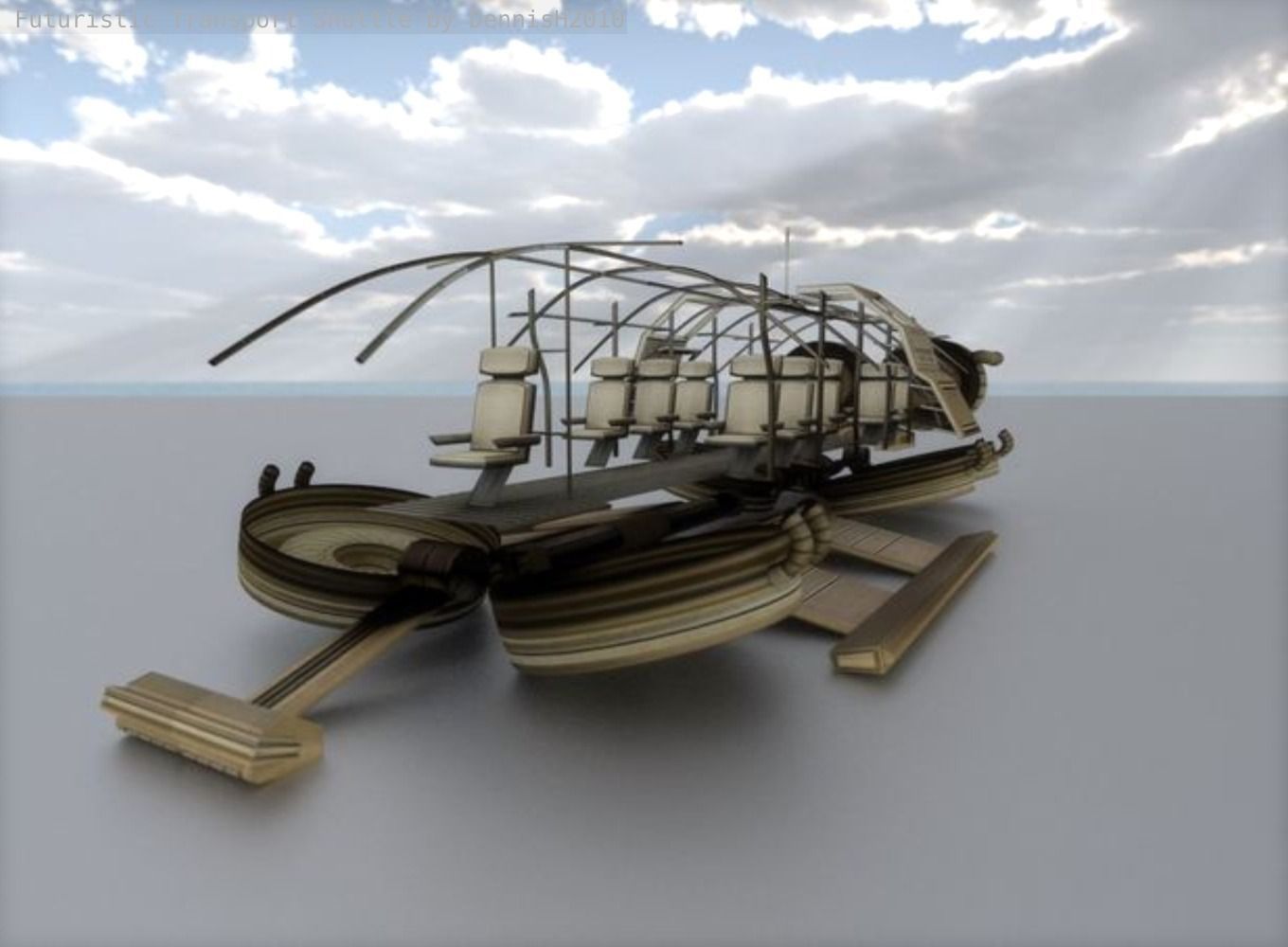 Futuristic Transport Shuttle free VR / AR / low-poly 3D model animated ...