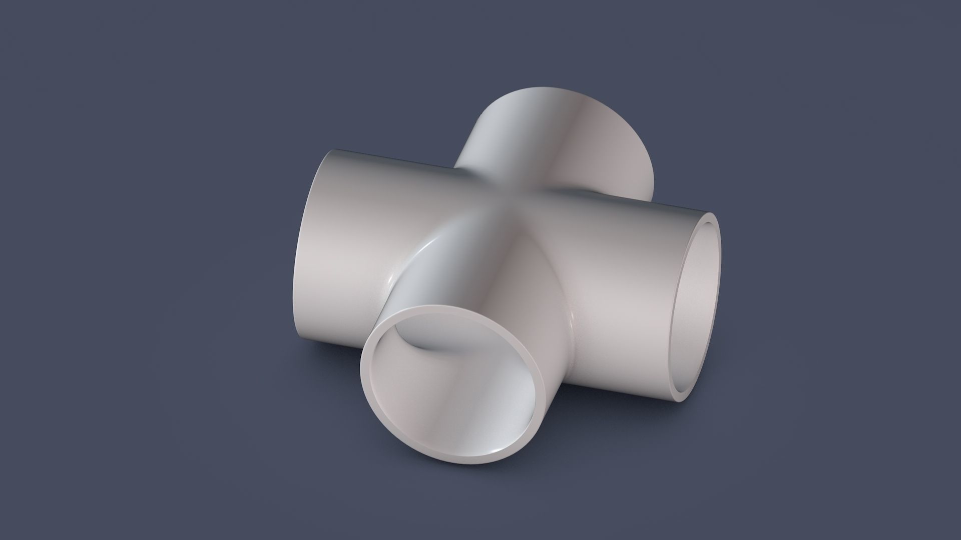 3D model 4 Way Pipe Connector VR / AR / low-poly | CGTrader