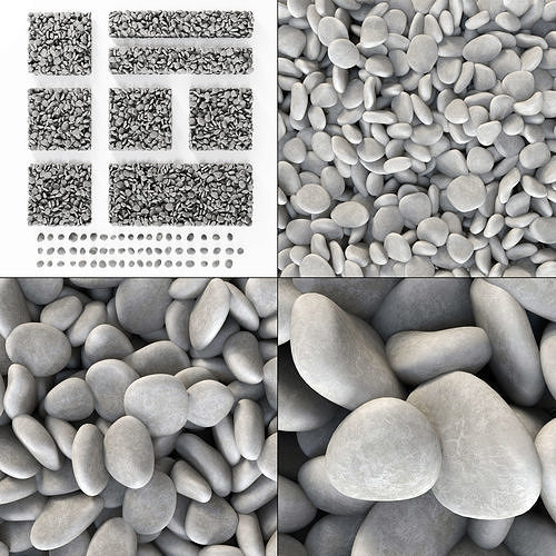 Pebble low n6 three White 3D model | CGTrader