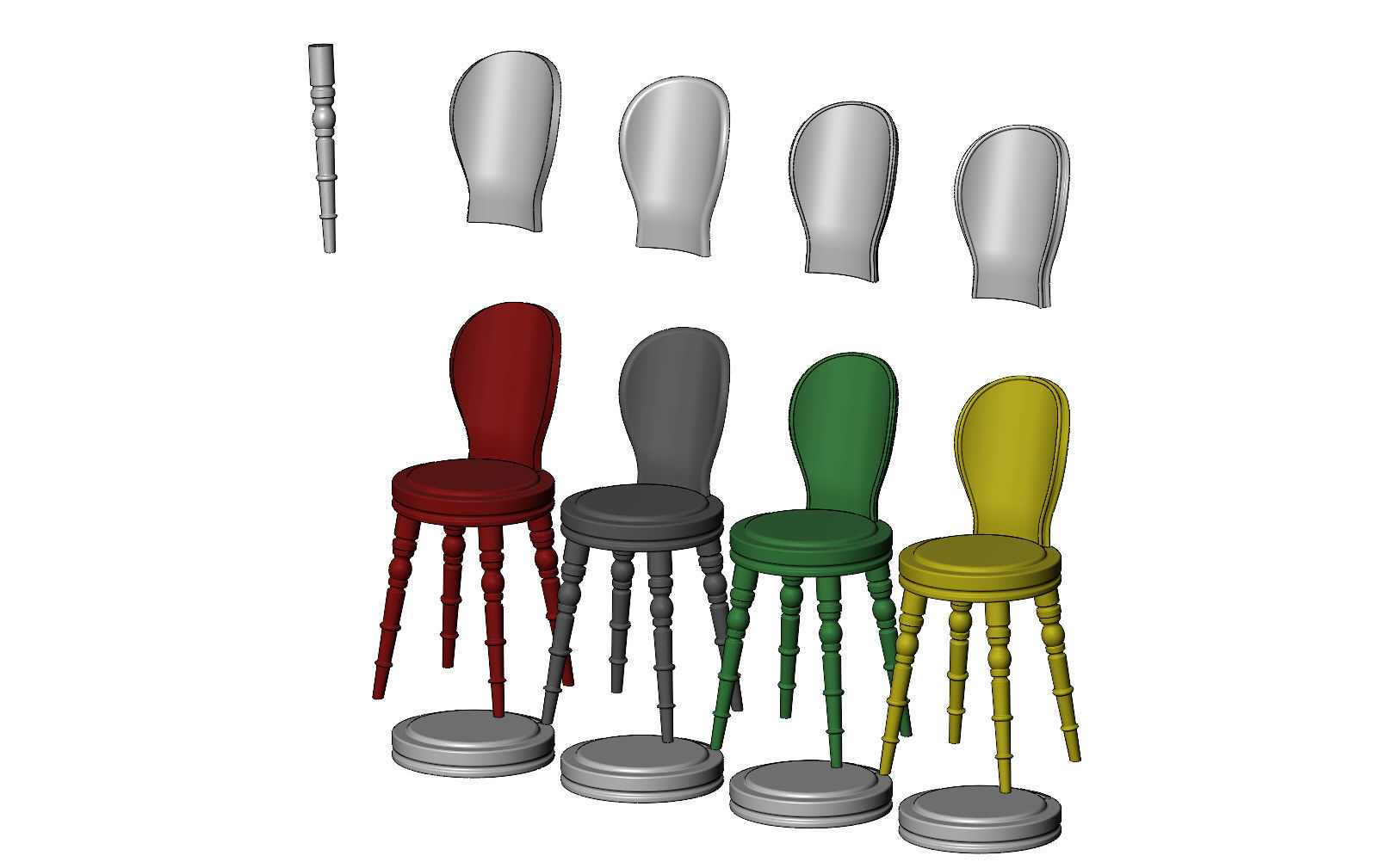 Miniature modern stool mockup prop 3D model 3D printable | CGTrader