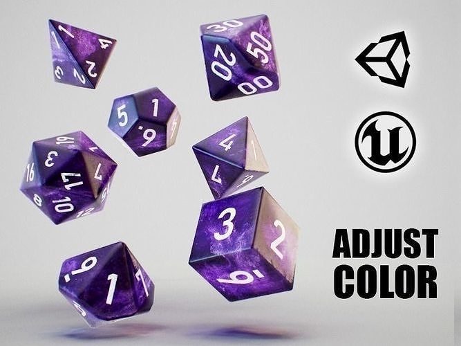 3D model Role Playing Dice - RPG Dice Set - PBR - 3D VR AR game ready ...