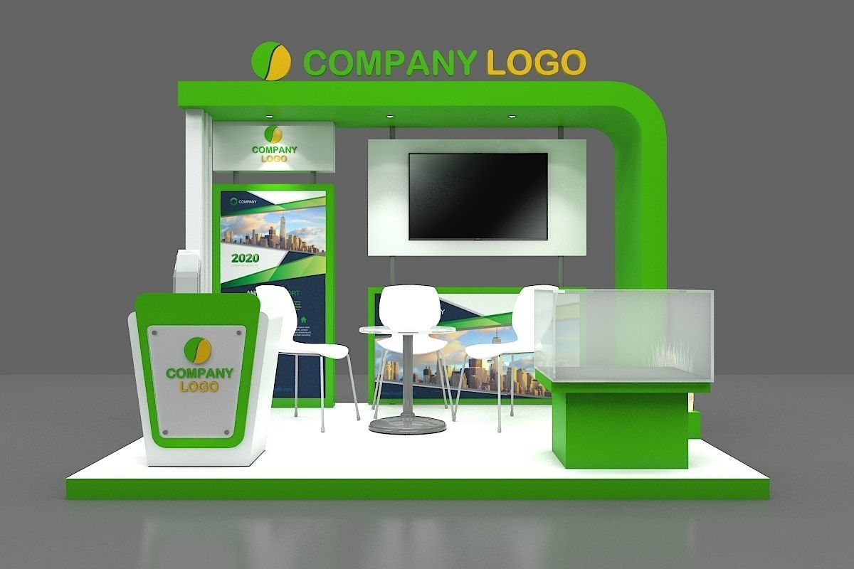 Booth Minimalis 3x3 3D model MAX