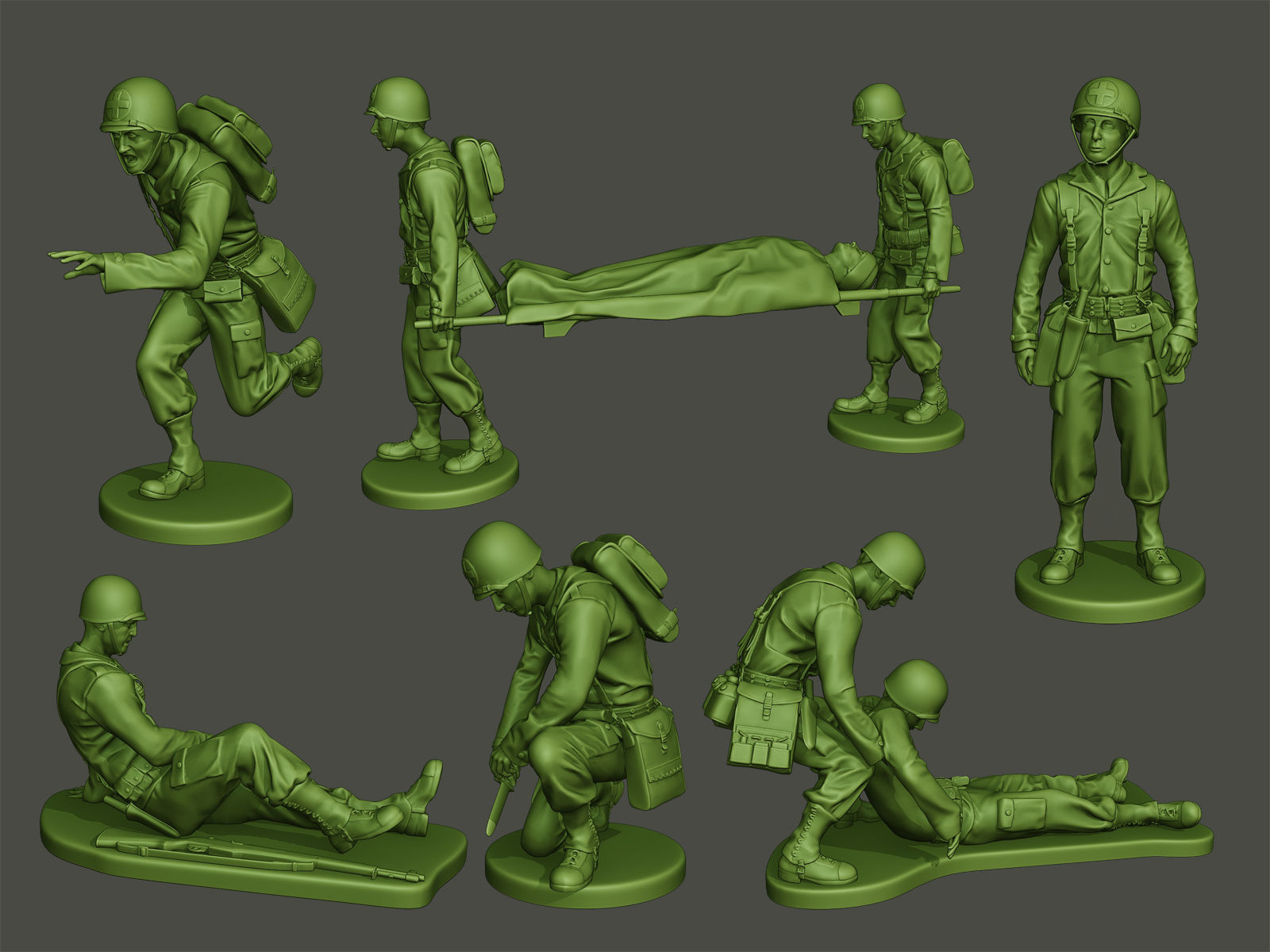 American Medic soldiers ww2 A8 Pack 3D model 3D printable | CGTrader