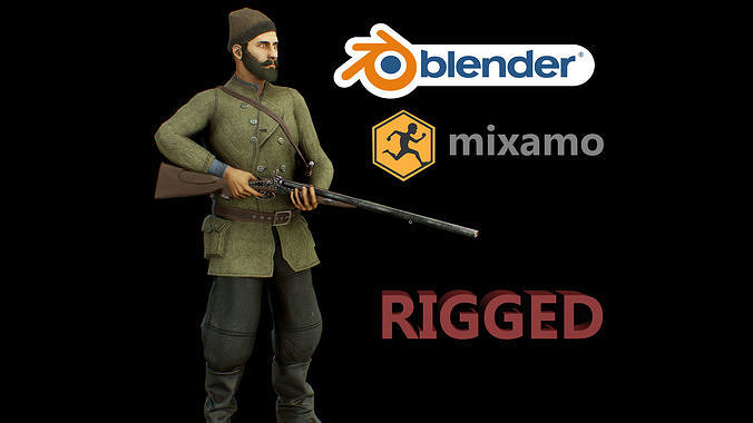 3D model hunter VR / AR / low-poly rigged | CGTrader