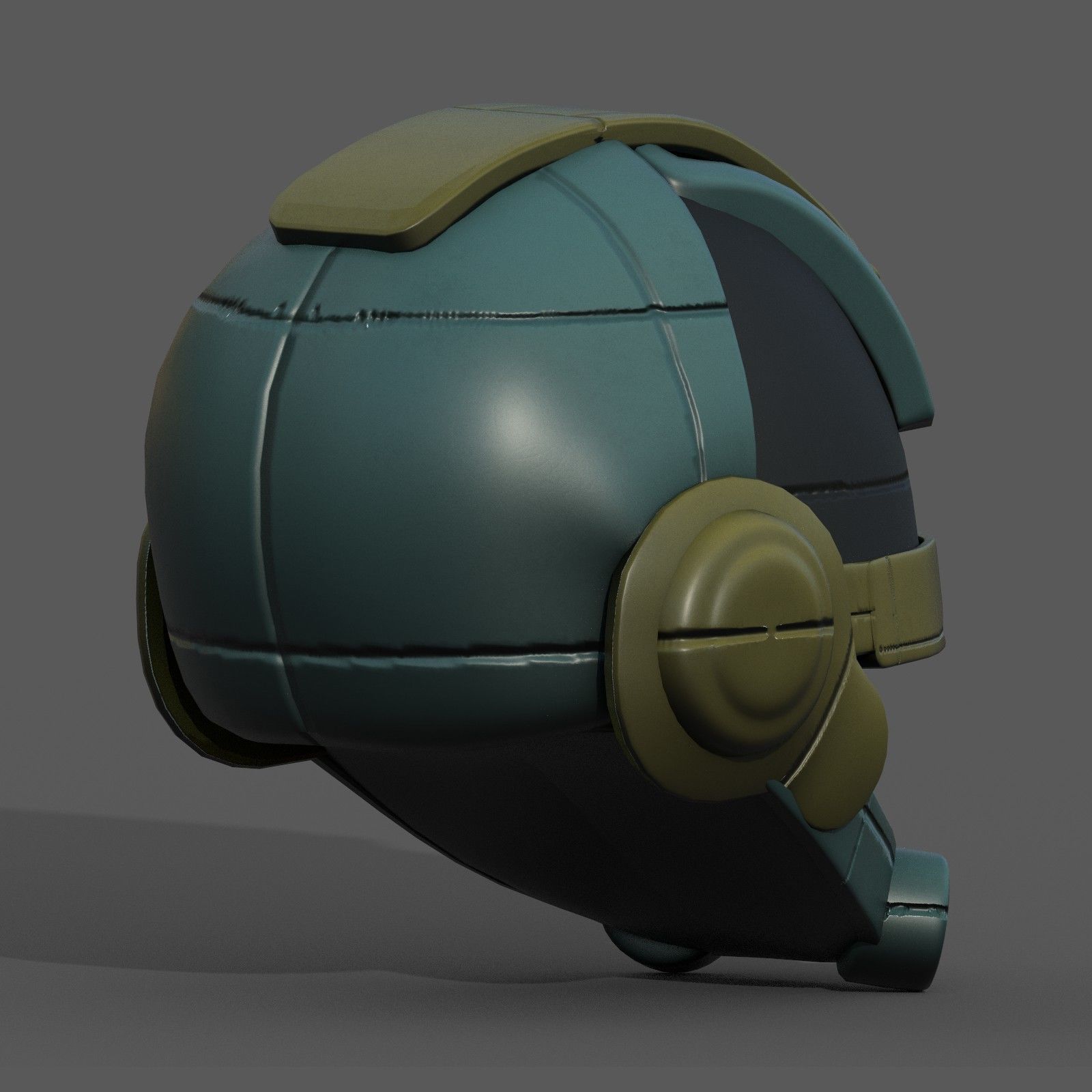 3D model Helmet scifi fantasy pilot military futuristic VR / AR / low ...