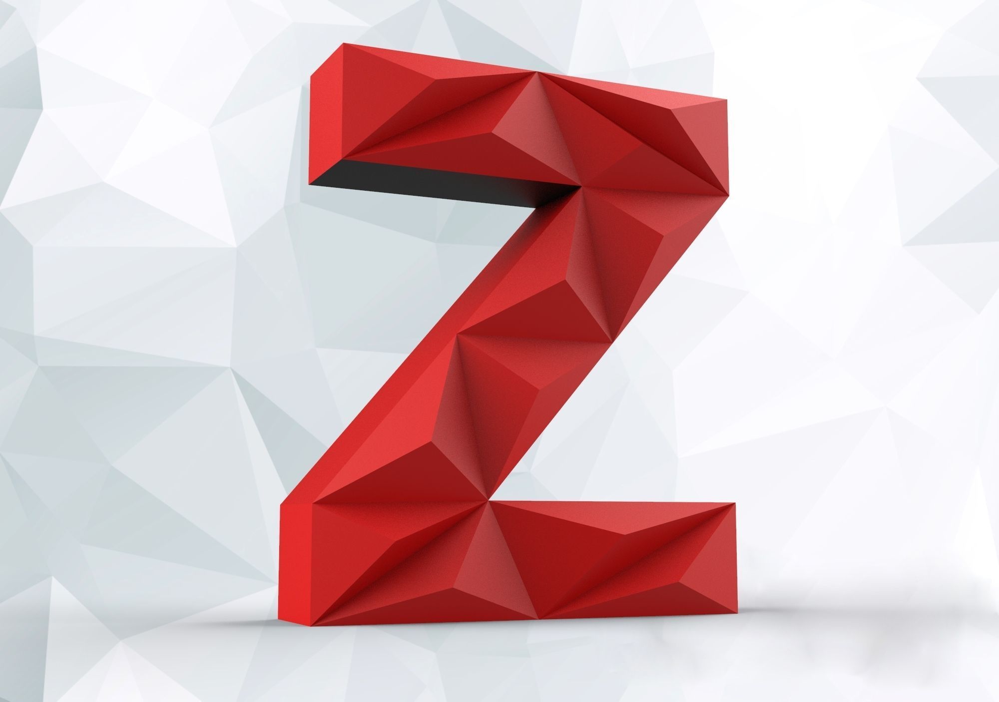 Lowpoly letter Z 3D model 3D printable | CGTrader