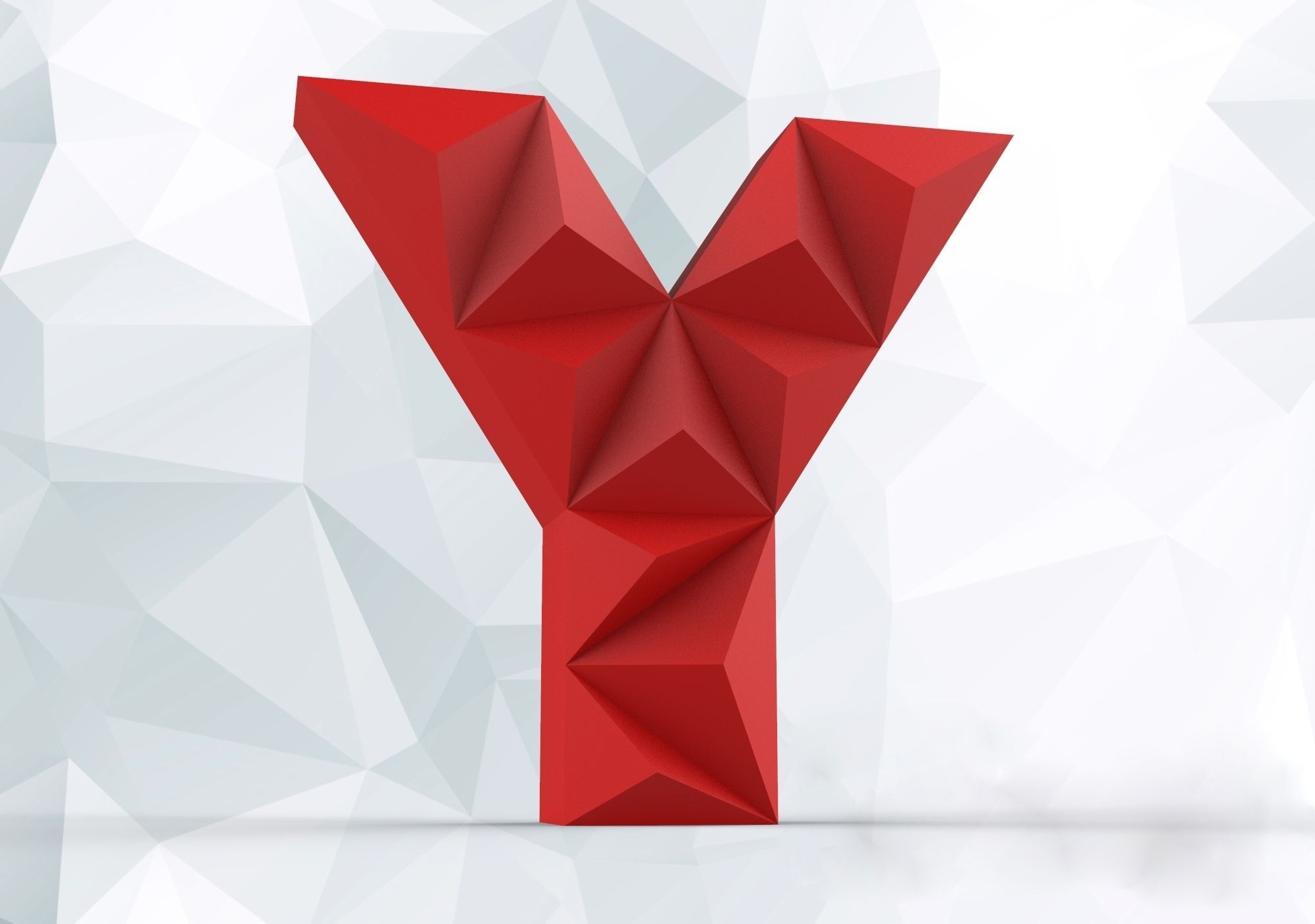 3D print model Lowpoly letter Y | CGTrader