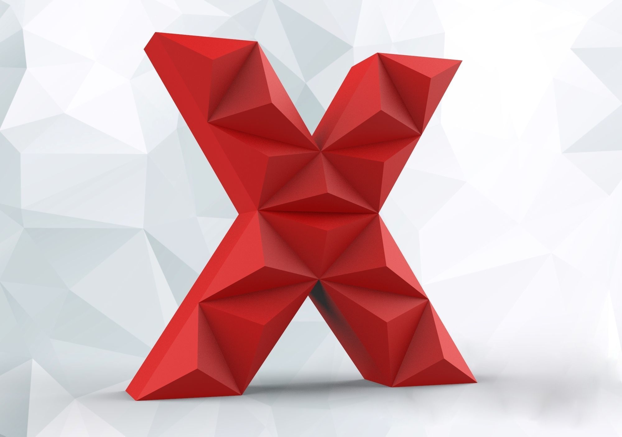 Lowpoly letter X 3D model 3D printable | CGTrader