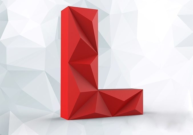 Lowpoly letter L 3D model 3D printable | CGTrader